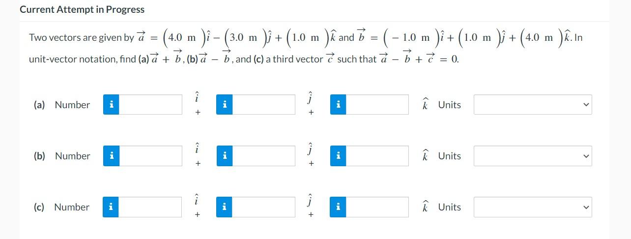 Solved Current Attempt in Progress Two vectors are given by | Chegg.com