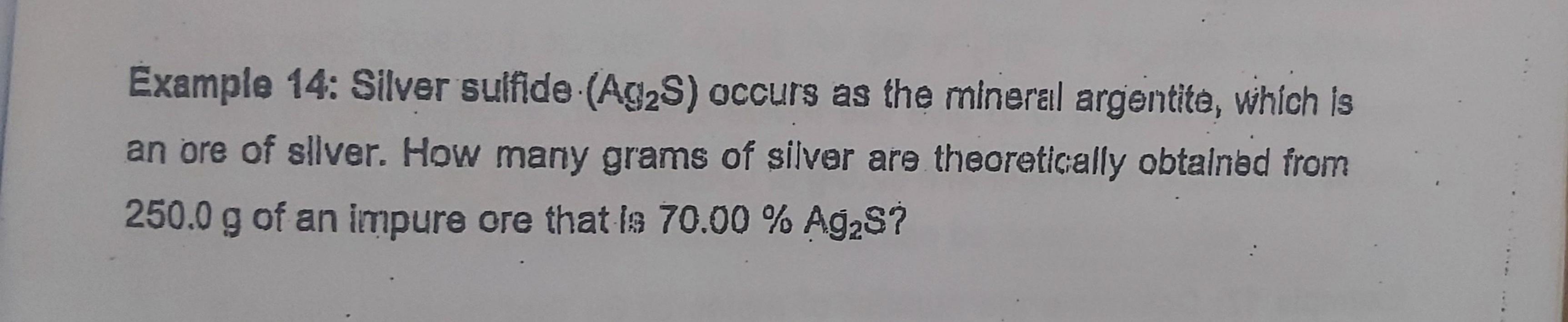 Solved Example 14: Silver sulfide (Ag2S) occurs as the | Chegg.com