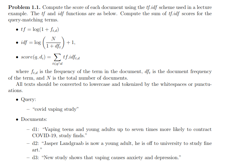 solved-problem-1-1-compute-the-score-of-each-document-using-chegg