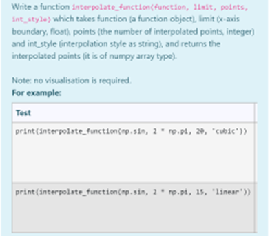 Solved Write a function interpolate_function(function, | Chegg.com