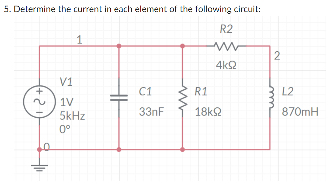Solved Determine the current in each element of the | Chegg.com