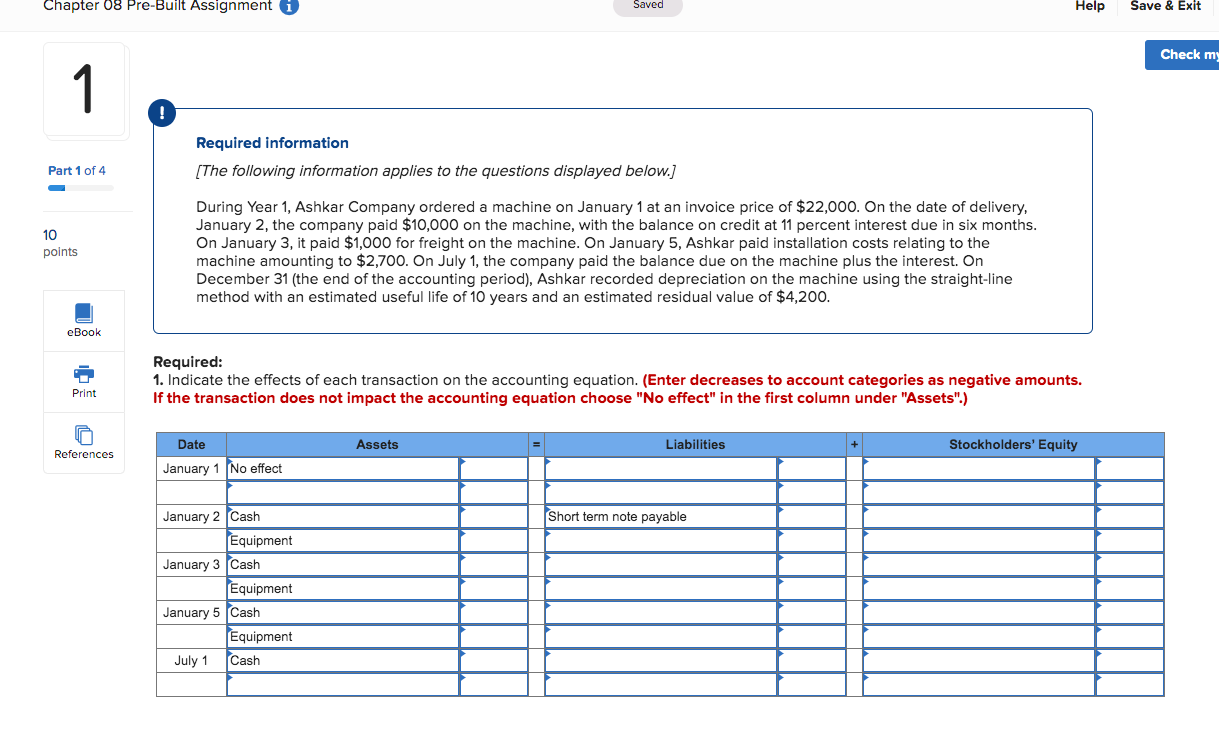 Solved Chapter 08 Pre-Built Assignment i Saved Help Save & | Chegg.com