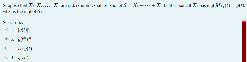 Solved If a random variable X has moment-generating function | Chegg.com