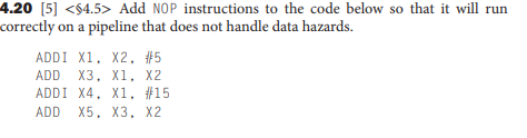 Solved 4.20 [5] Add NOP instructions to the code below so | Chegg.com