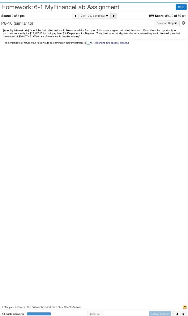 Solved Homework: 6-1 MyFinanceLab Assignment Save Score: 0 | Chegg.com