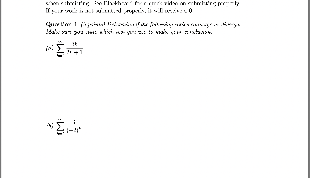 Solved when submitting. See Blackboard for a quick video on | Chegg.com