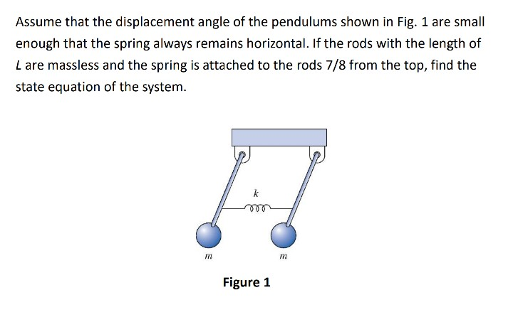 Solved Assume that the displacement angle of the pendulums | Chegg.com