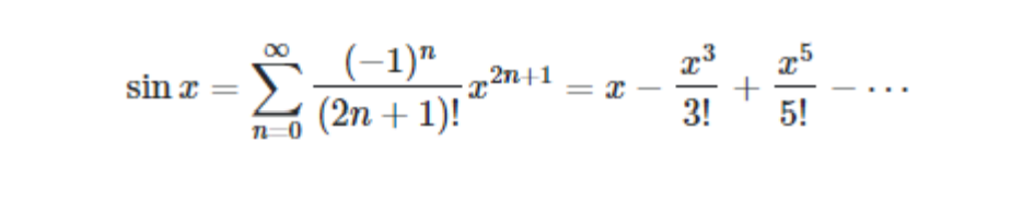 Solved For a given x in radian, sin(x) can be calculated | Chegg.com