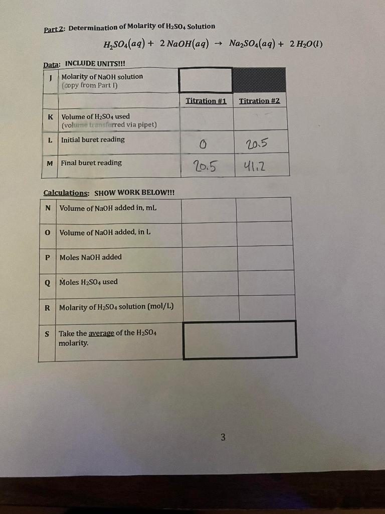 Solved Part 1: Standardization of NaOH solution | Chegg.com