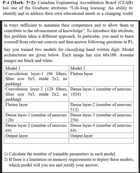 Solved P-4 (Mark: 5+2): Canadian Engineering Accreditation | Chegg.com