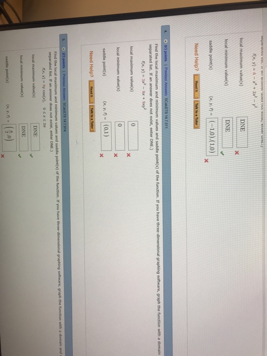 Solved 1. 2/3 points | Previous Answers SCalcET8 14.7.005 | Chegg.com