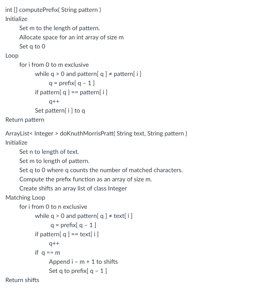 Solved 1a State The Problem The Knuth Morris Pratt