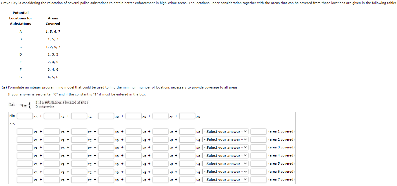 A Formulate An Integer Programming Model That Could 5043