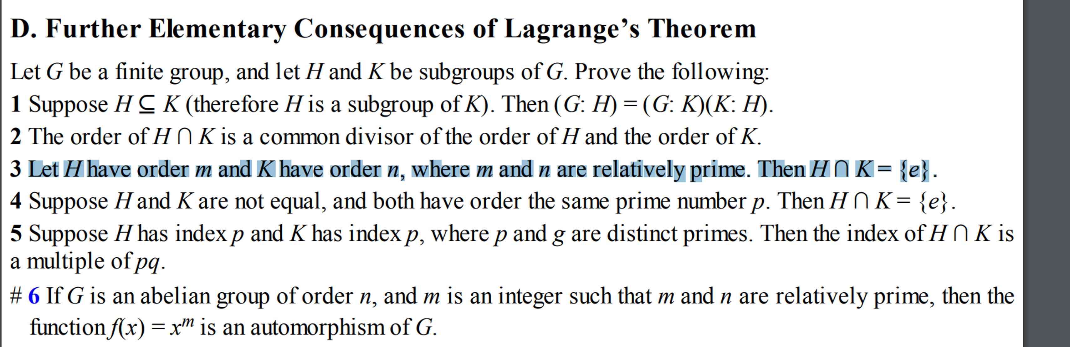 Solved D. ﻿Further Elementary Consequences of Lagrange's | Chegg.com
