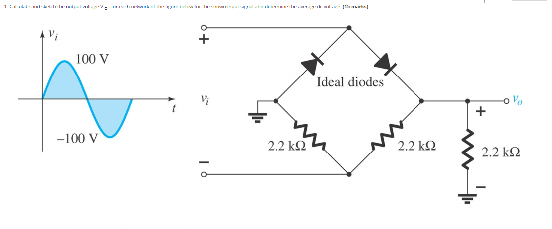 Solved 1. Calculate and sketch the output voltage V for each | Chegg.com