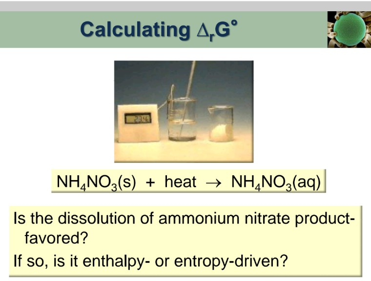 Solved Calculating A Gº NH4NO3(s) + heat → NH4NO3(aq) Is the | Chegg.com