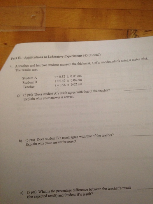 Solved Part Il. Applications to Laboratory Experiments (45 | Chegg.com