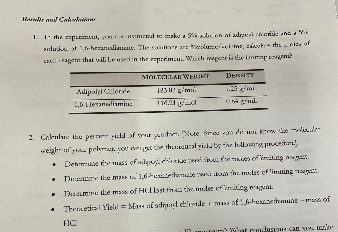 Solved 1. In the experiment, you are instructed to make a 5% | Chegg.com