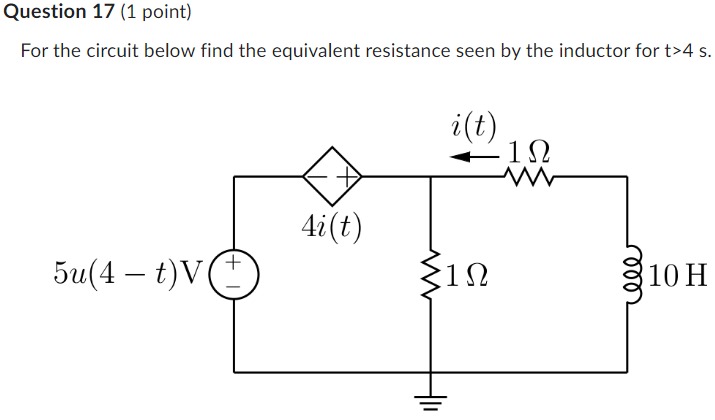 Solved For the circuit below 1. Find the initial inductor | Chegg.com