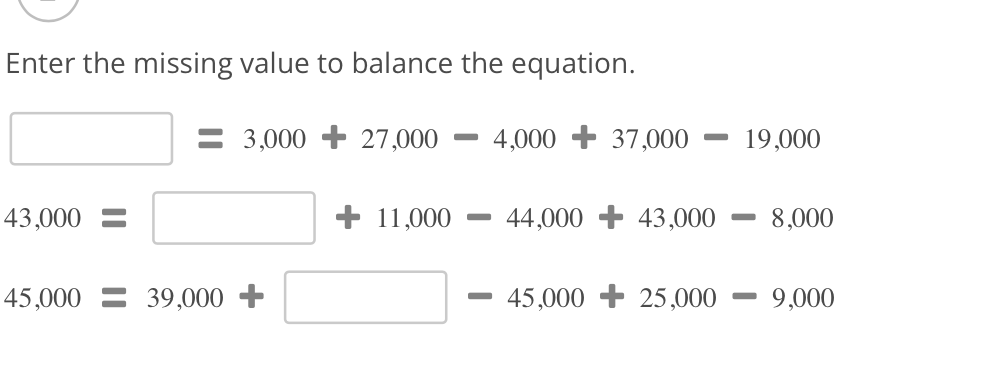 Solved Enter the missing value to balance the | Chegg.com