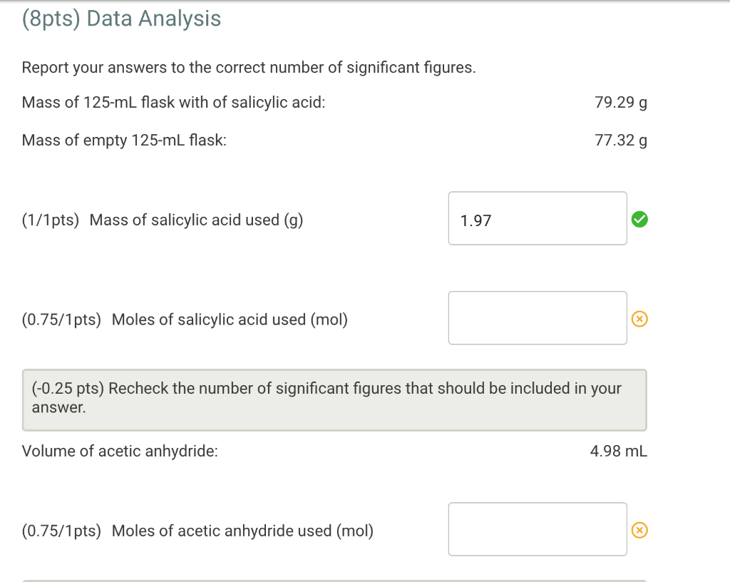 Solved Data And Report Submission - Aspirin And Other | Chegg.com