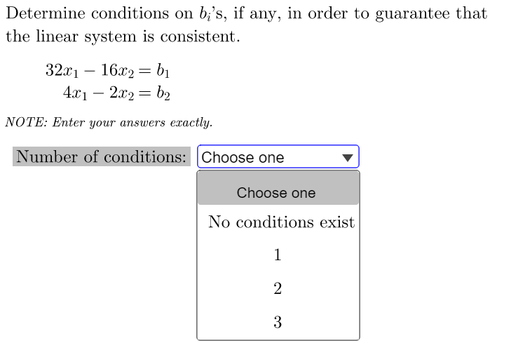 Solved Determine conditions on bi 's, if any, in order to | Chegg.com
