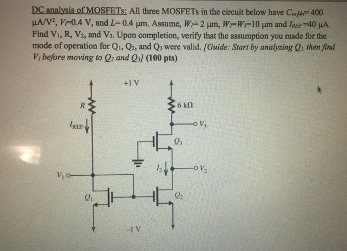 Solved DC analysis of MOSFETs: All three MOSFETs in the | Chegg.com