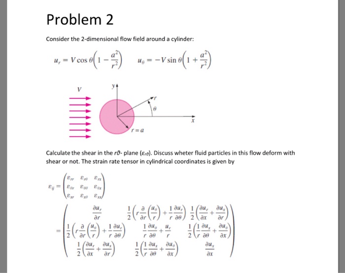 Solved Problem 2 Consider the 2-dimensional flow field | Chegg.com