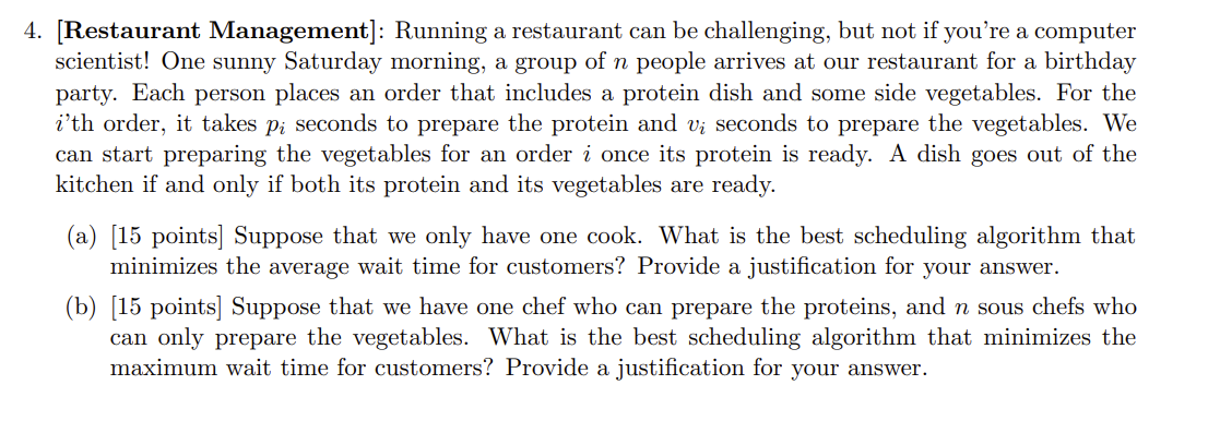 Solved 4. [Restaurant Management]: Running a restaurant can | Chegg.com