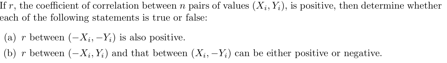 Solved If r, the coefficient of correlation between n pairs | Chegg.com