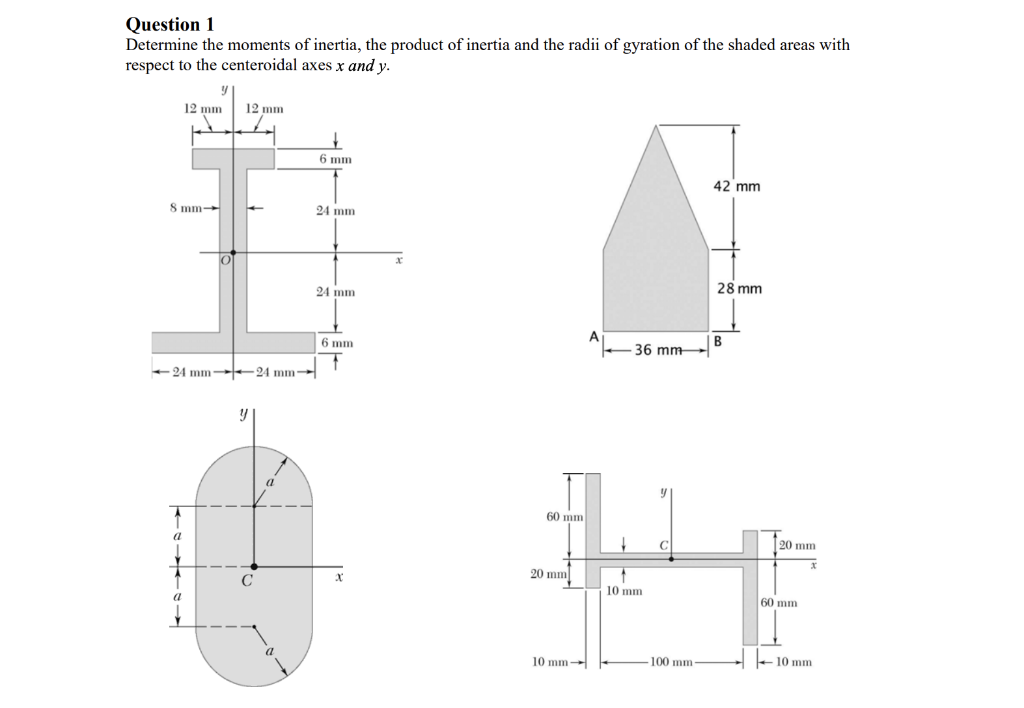 [solved] Question 1 Determine The Moments Of Inertia The