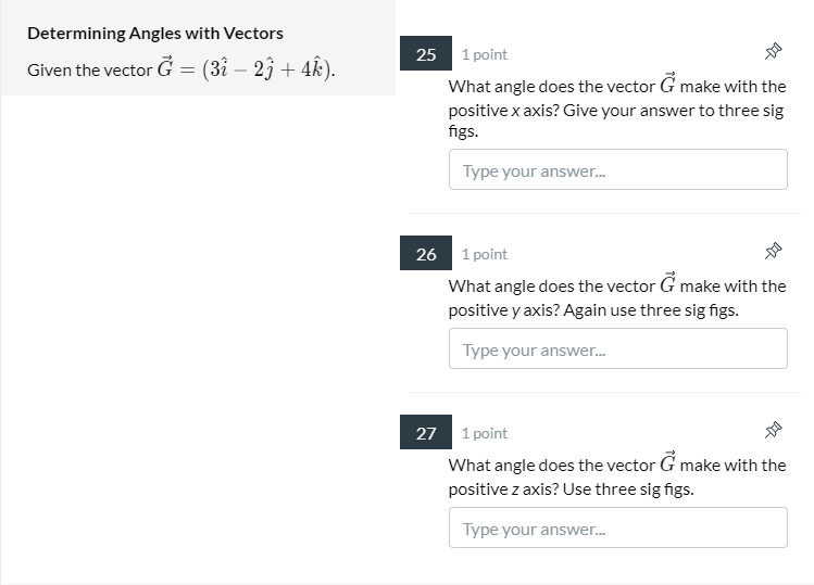 Solved Determining Angles with Vectors Given the vector Ğ = | Chegg.com