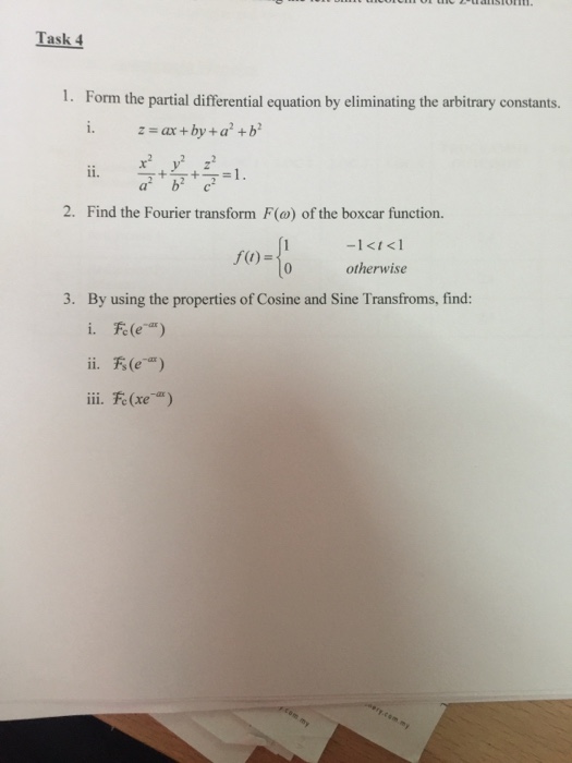 Solved Form the partial differential equation by eliminating | Chegg.com