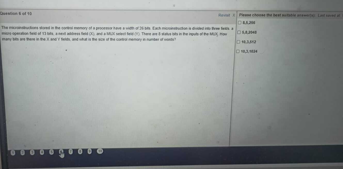 Solved Question 6 of 10 The microinstructions stored in the | Chegg.com