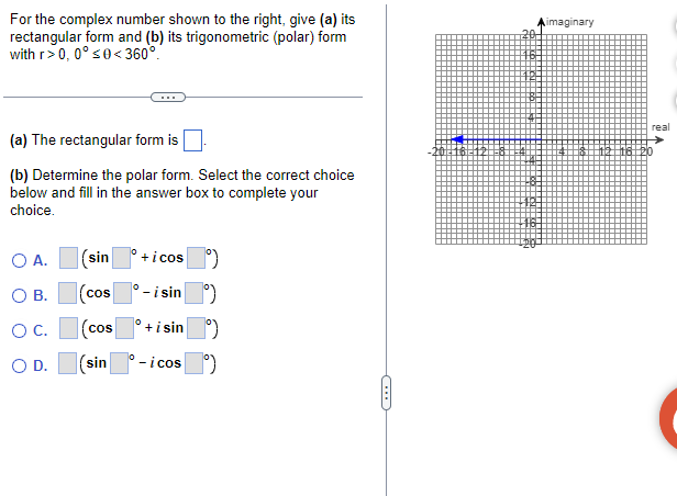 Solved For the complex number shown to the right, give (a) | Chegg.com