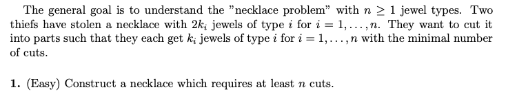 Solved The general goal is to understand the "necklace | Chegg.com