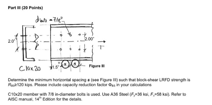 Solved Determine the minimum horizontal spacing s (see | Chegg.com