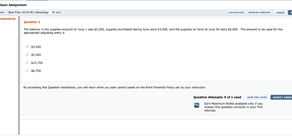 Solved Open Assignment CALCULATOR BACK Question 1 of 29 N | Chegg.com