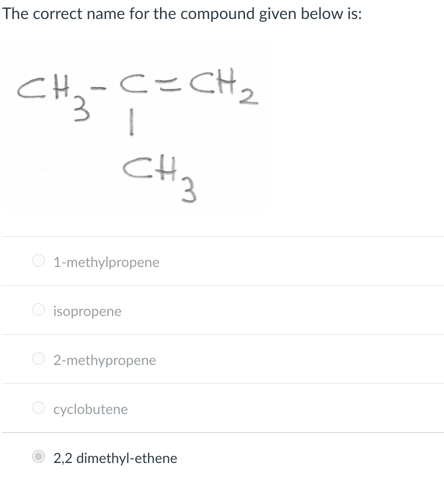 Solved The name of the following compound is H C3H7 H H H- | Chegg.com