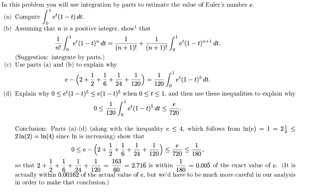 Solved In this problem you will use integration by parts to | Chegg.com