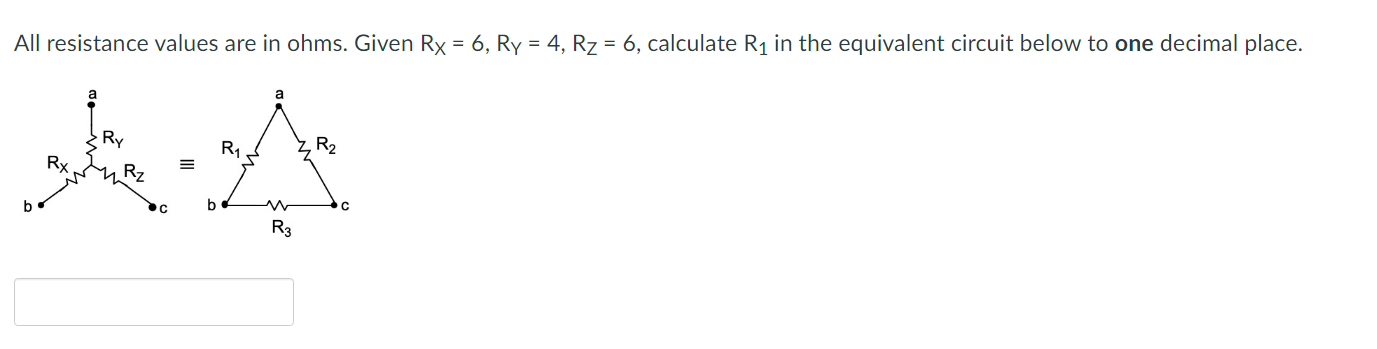 Solved All resistance values are in ohms. Given R1=8,R2=3, | Chegg.com