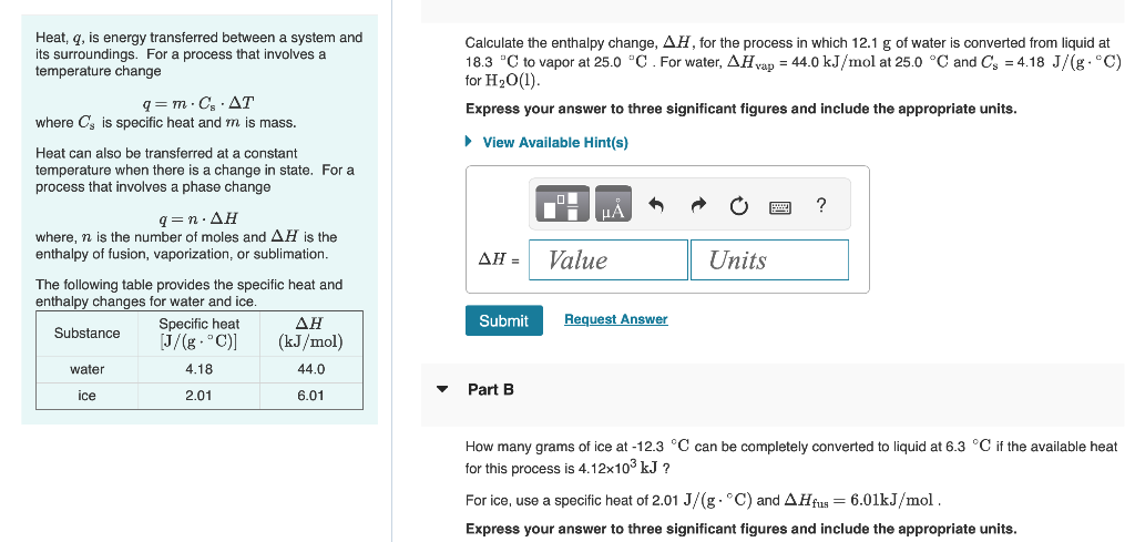 Solved Heat, q, is energy transferred between a system and | Chegg.com