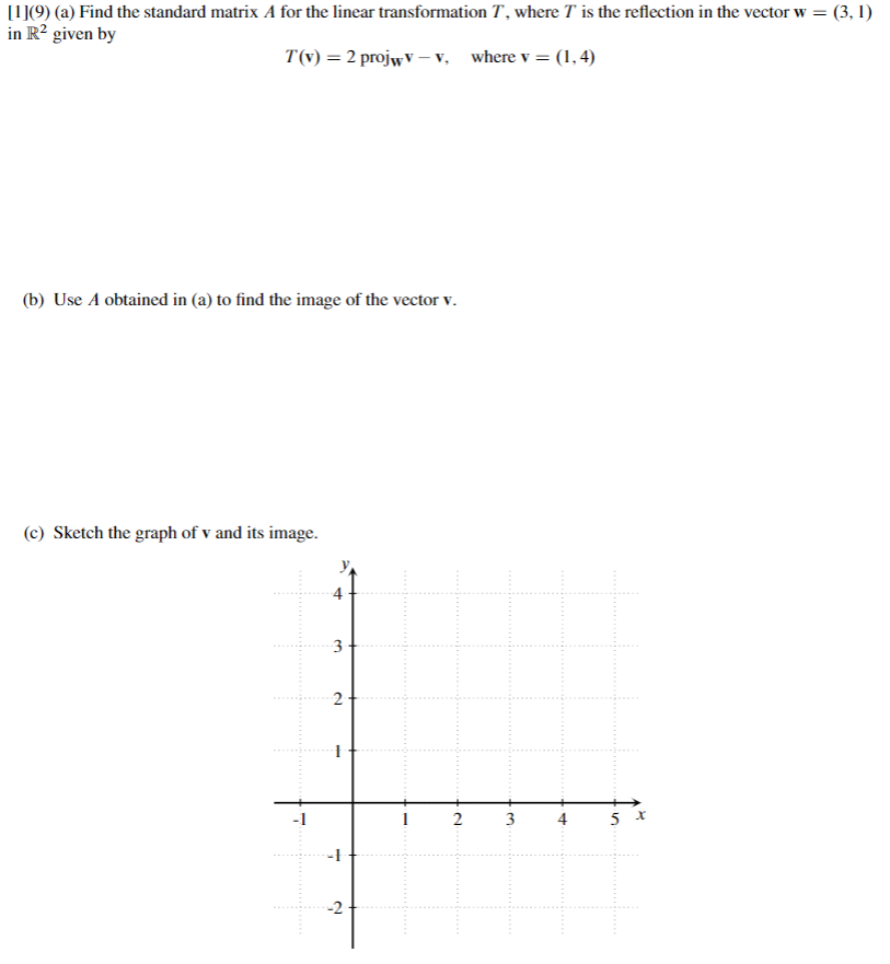 Solved [1](9) (a) Find the standard matrix A for the linear | Chegg.com
