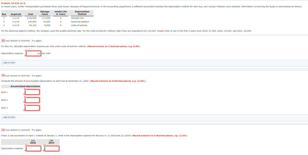 Solved Problem 10-02A al-b in recent years, Swifty | Chegg.com