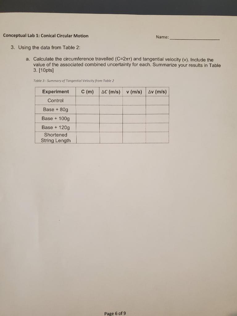 Solved Conceptual Lab 1: Conical Circular Motion Name: 2. A | Chegg.com