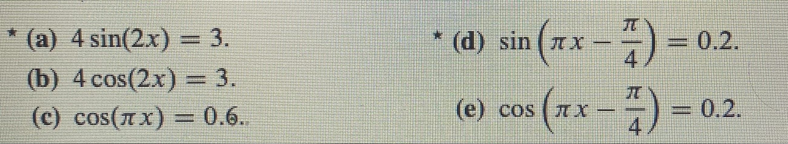 Solved Determine the exact values of the solutions of the | Chegg.com