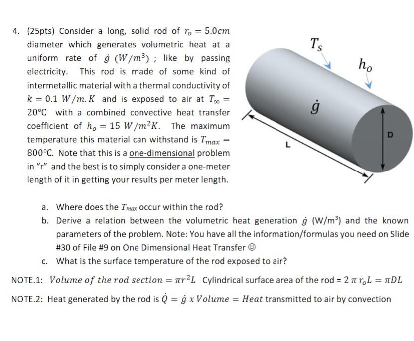 Solved 4. (25pts) Consider a long, solid rod of ro=5.0 cm | Chegg.com