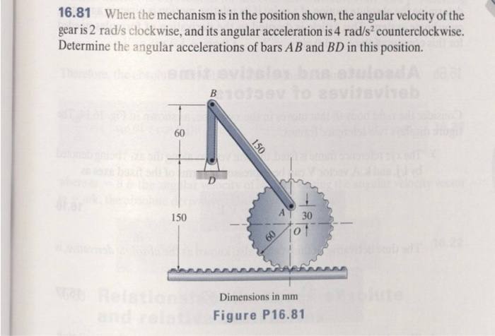 16.81 When the mechanism is in the position shown, | Chegg.com