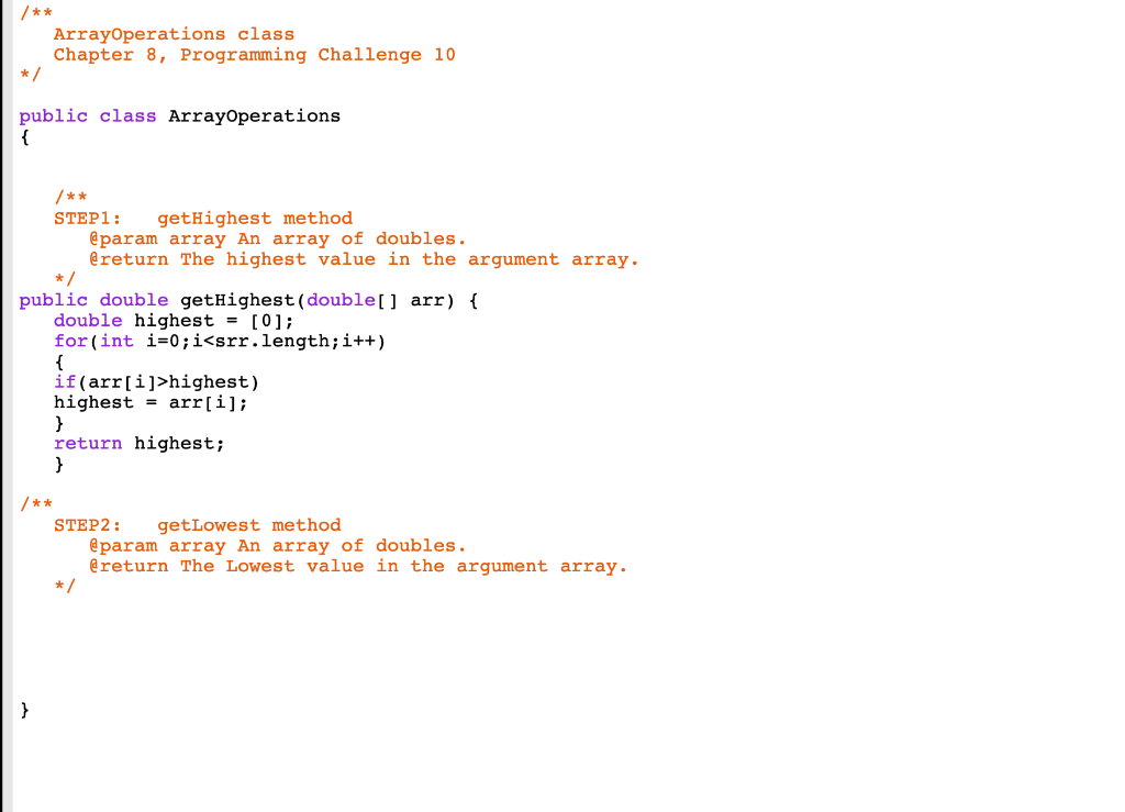 Solved Java Arrayoperations And Arrayoperationsdemo Help I 6718