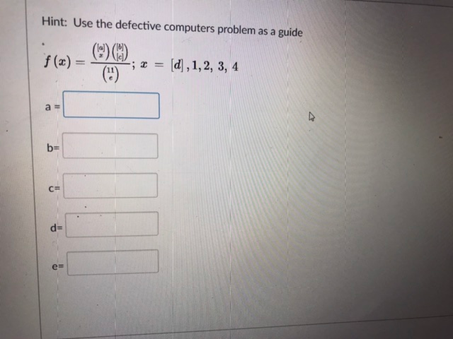 Hint: Use the defective computers problem as a guide | Chegg.com